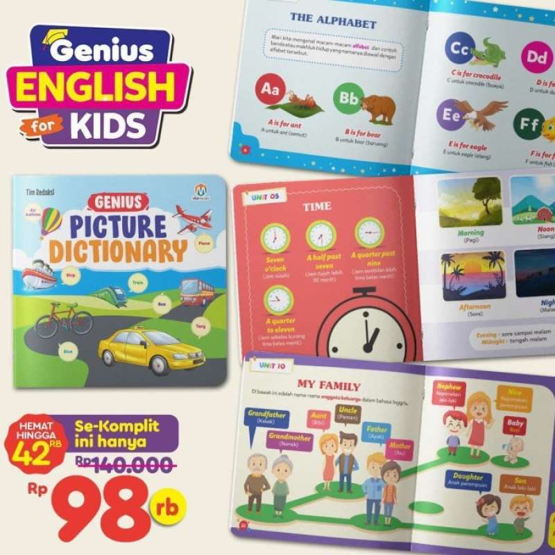 Promo Genkids Genius English For Kids Usia 3+ Balita 4buku Utama 20x20 ...
