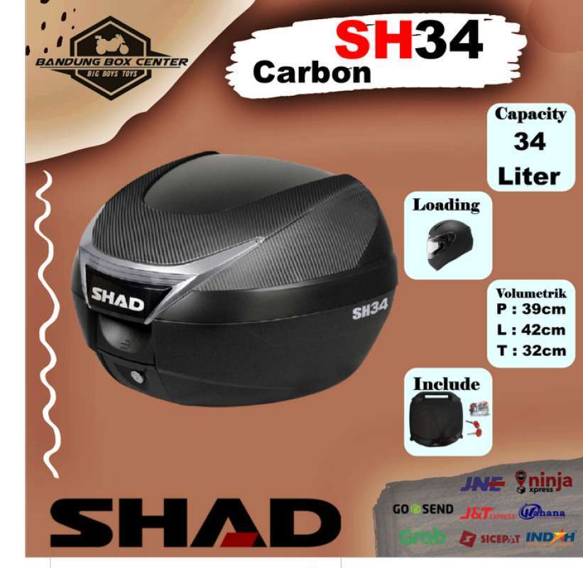 Promo Box Motor Box Touring Shad Sh34 Box Shad Sh 34 Carbon Diskon 23% Di Seller Rakki Store ...
