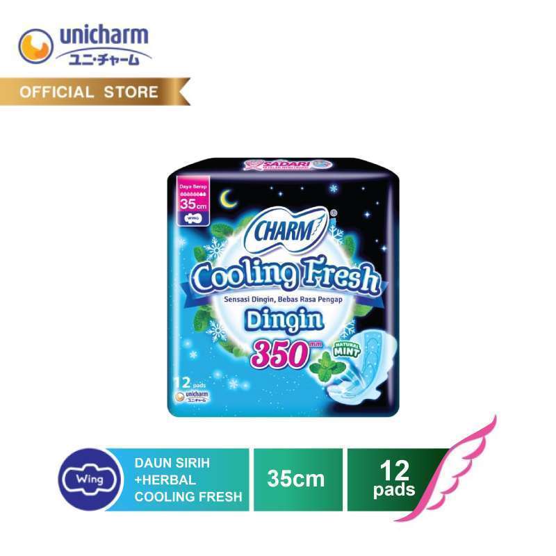 Promo Charm Cooling Fresh Night Wing Pembalut 35 Cm [12 Pads] Diskon 23 ...