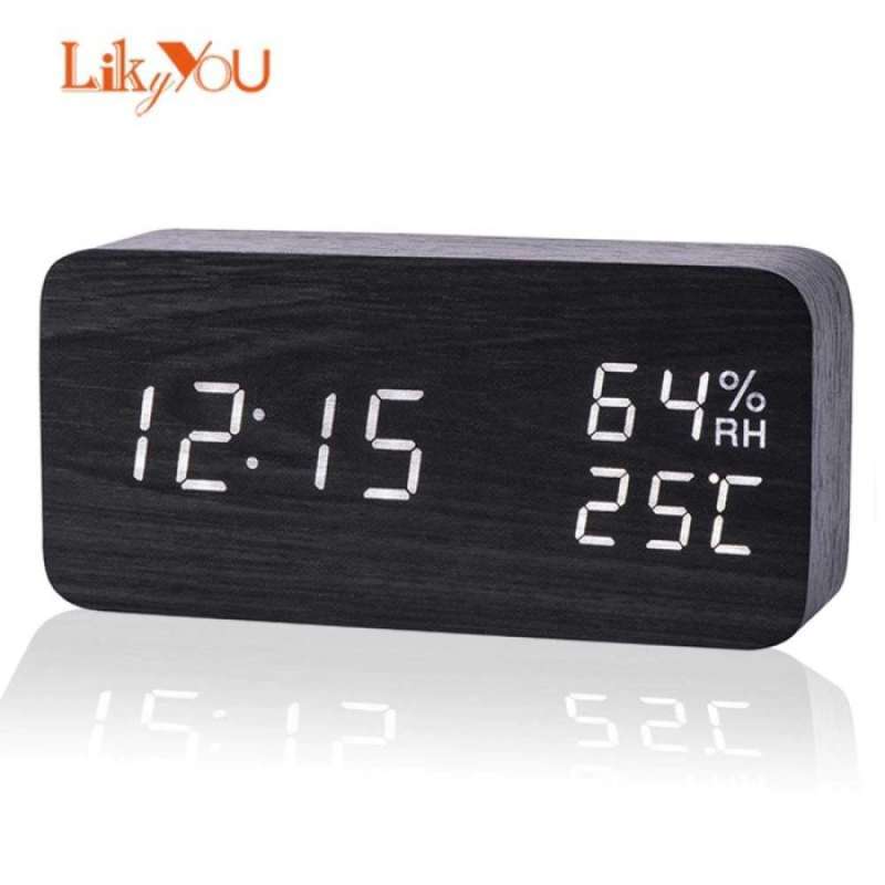 Promo Luminova Jam Meja Digital Led Clock Temperature Humidity Control ...