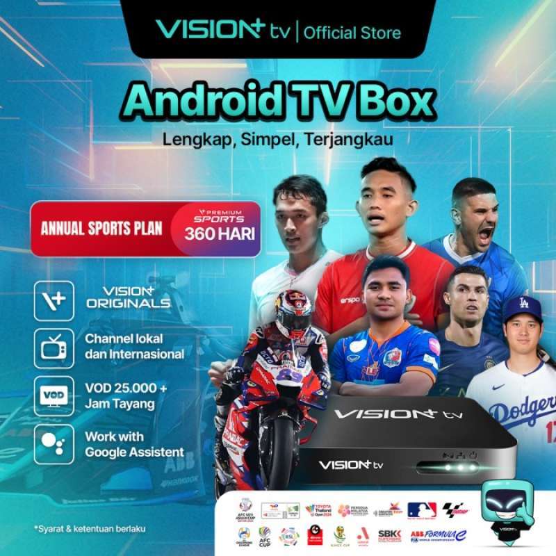 Jual Android Tv Box Vision+ Tv - Annual V+ Premium Sports Di Seller ...