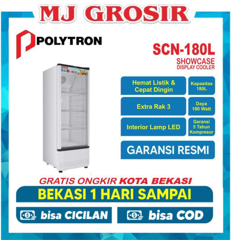 Promo Showcase Polytron Scn 180 L 3 Rak Display Cooler Kulkas Low Watt ...
