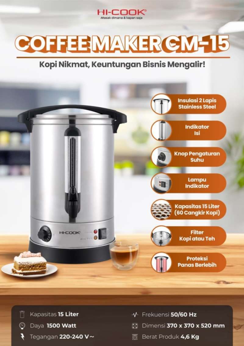 Jual Hi-cook Coffee Maker 15ltr / 20ltr Cm-15 Cm-20 Water Boiler Cm15 ...