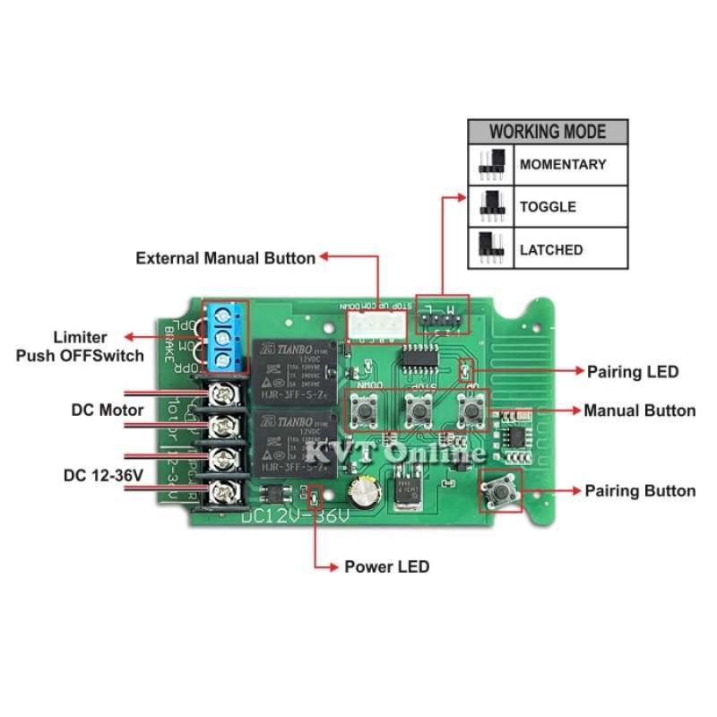 Jual Wireless Motor Controller Dc 12v-36v 433mhz Remote Besar - 1 ...