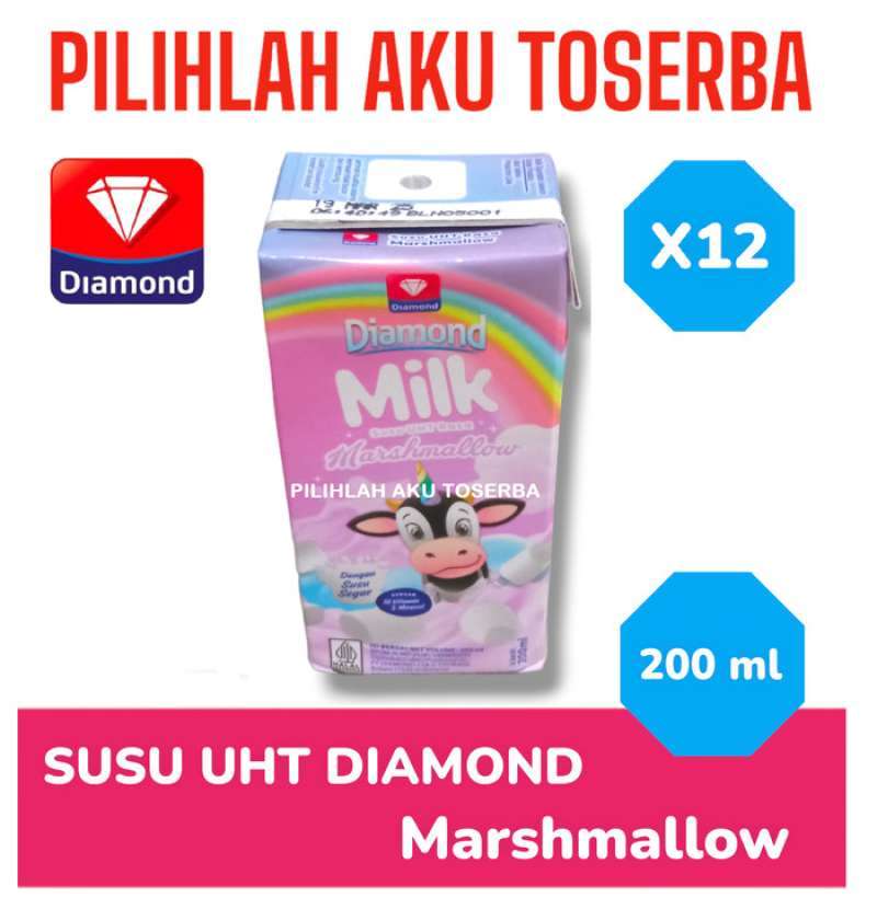Promo Susu Diamond Uht Marshmallow Ukuran 200 Ml - ( Harga 12 Pcs ...