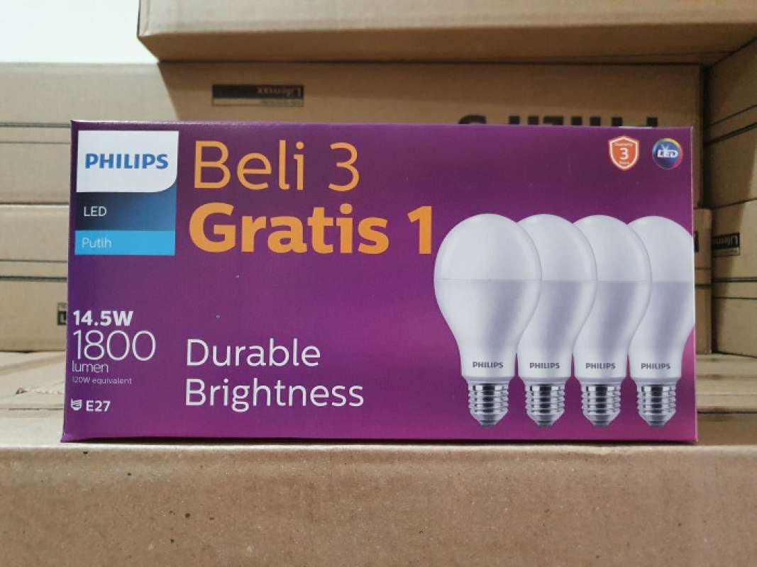 Promo Philips Lampu Paket Led Bulb W Multipack Beli Gratis Putih Diskon Di Seller