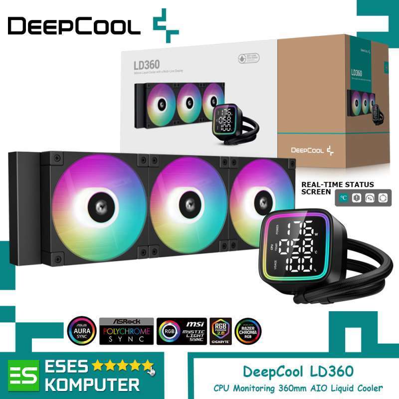 Jual Deepcool Ld360 Cpu Monitoring 360mm Aio Liquid Cooler Digital Argb ...