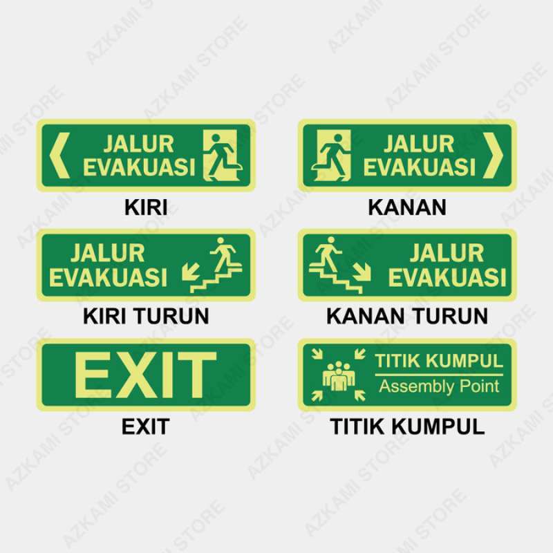 Jual Rambu Jalur Evakuasi Glow In The Dark 30cm X 10cm Akrilik - Kiri Datar Di Seller Owl Store ...