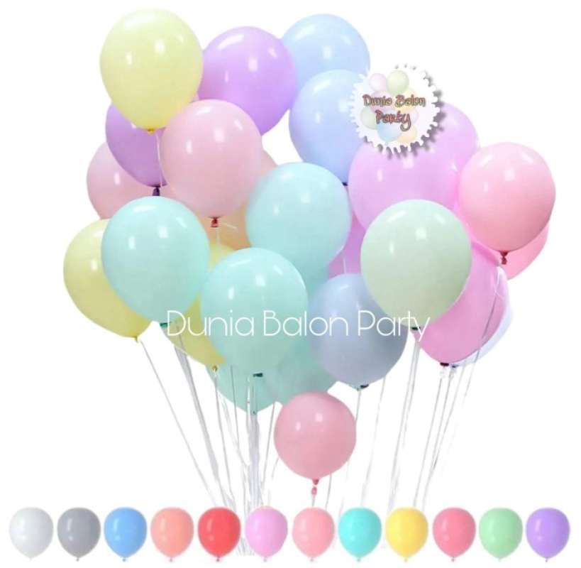 Promo Balon Latex Macaron / Balon Warna Pastel 12inch Per Pack (100pcs ...