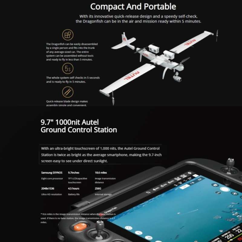 Jual Autel Dragonfish Lite/ Standard/pro Vtol Fixed Wing Drone Di ...