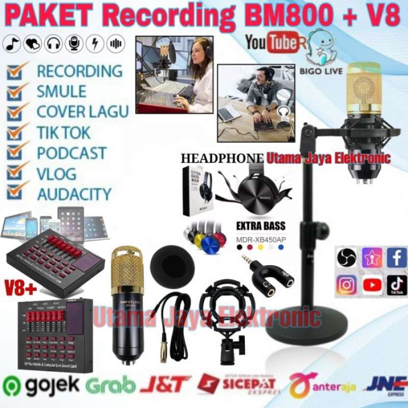 Promo Paket Mic Bm800 Soundcard V8s Stand Meja Rekaman Terbaik Diskon ...