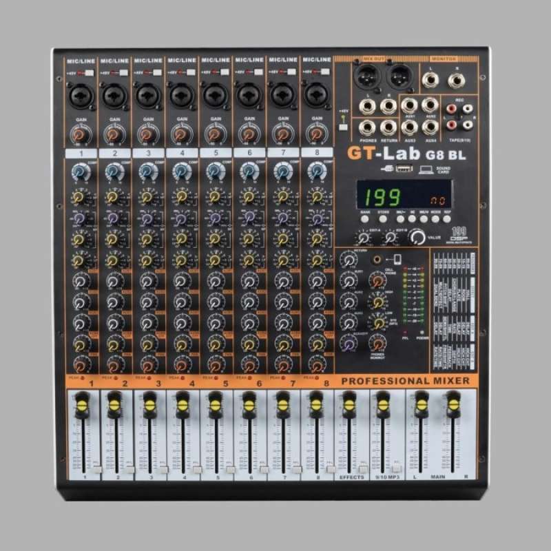 Promo Mixer Audio Gt Lab G8 Bl/gtlab G8bl 8ch Usb-bluetooth-soundcard ...