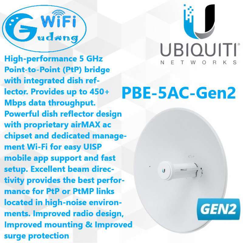 Promo Ubiquiti Powerbeam 5ac-gen 2 5ac Gen2 Pbe-5ac-gen2 - White Diskon ...