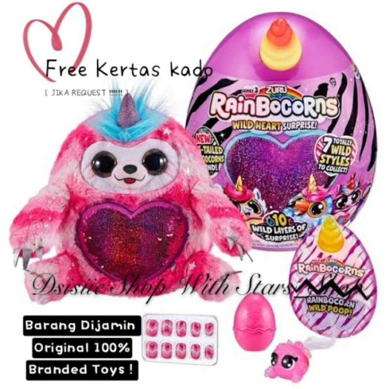 Promo Zuru Rainbocorns Wild Heart Surprise Series 3 / Boneka Telur ...