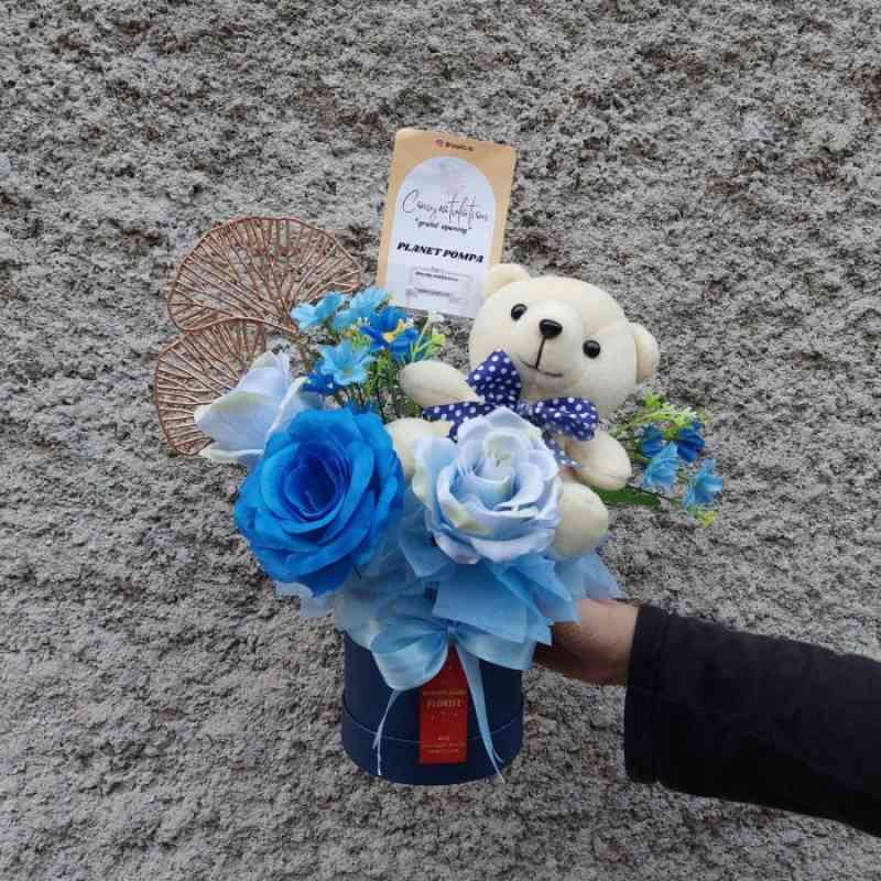 Promo Bloom Box Flower Hiasan Emas + Boneka Medium - Morning Glory ...