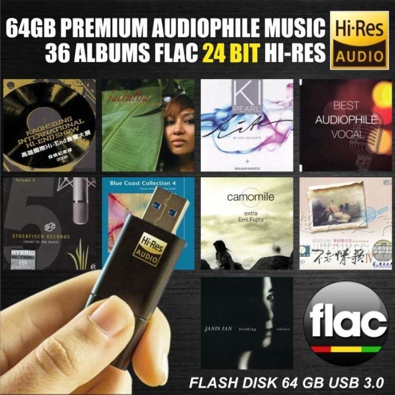 Jual Musik Flac Audiophile Hires Premium Flac 24 Bit Flash Disk 64gb ...