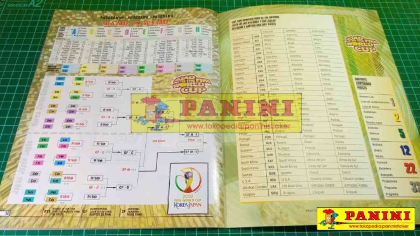 Jual Panini Sticker Road To World Cup 2002 Album + Complete Stickers ...