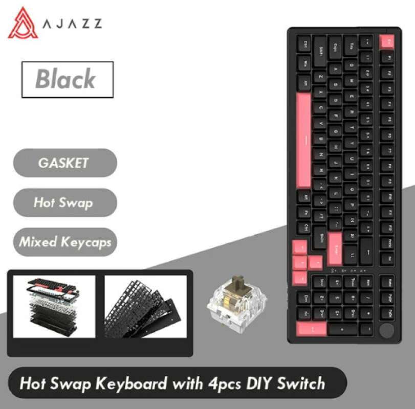 Promo 100% Produk Ori Ajazz Ak992 99 Keys Mechanical Keyboard Three-mode No Light Hotswap Diskon ...