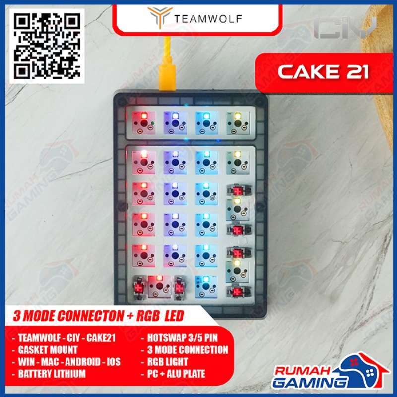 Promo 100% Produk Ori Mechanical Keyboard - Teamwolf - Cake21 - 3 Mode - 21 Keys - Rgb Diskon 23 ...