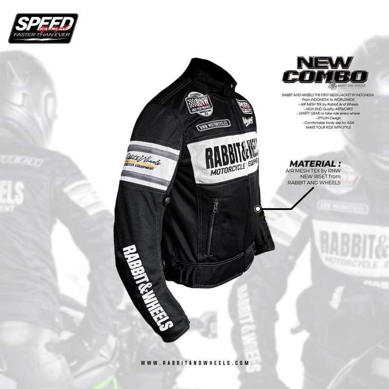 Jual Jaket Motor - Rabbit And Wheels New Combo Black Original Di Seller Rc Motogarage - Gandaria ...