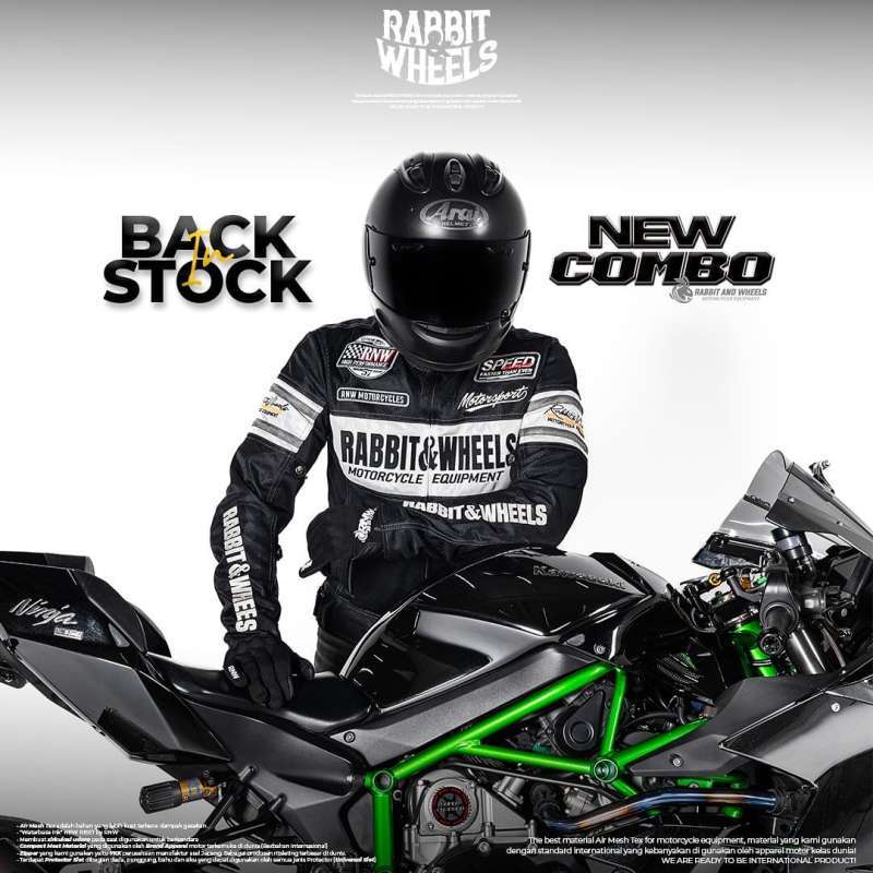 Jual Jaket Motor - Rabbit And Wheels New Combo Black Original Di Seller ...