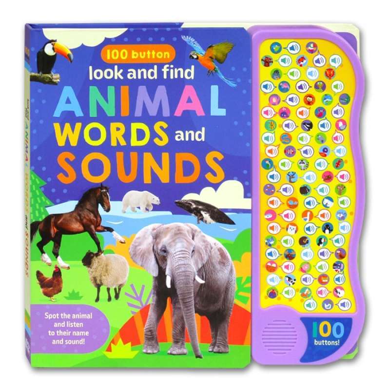 Jual Look And Find Animal Words And Sounds Board Book With 100 Button ...