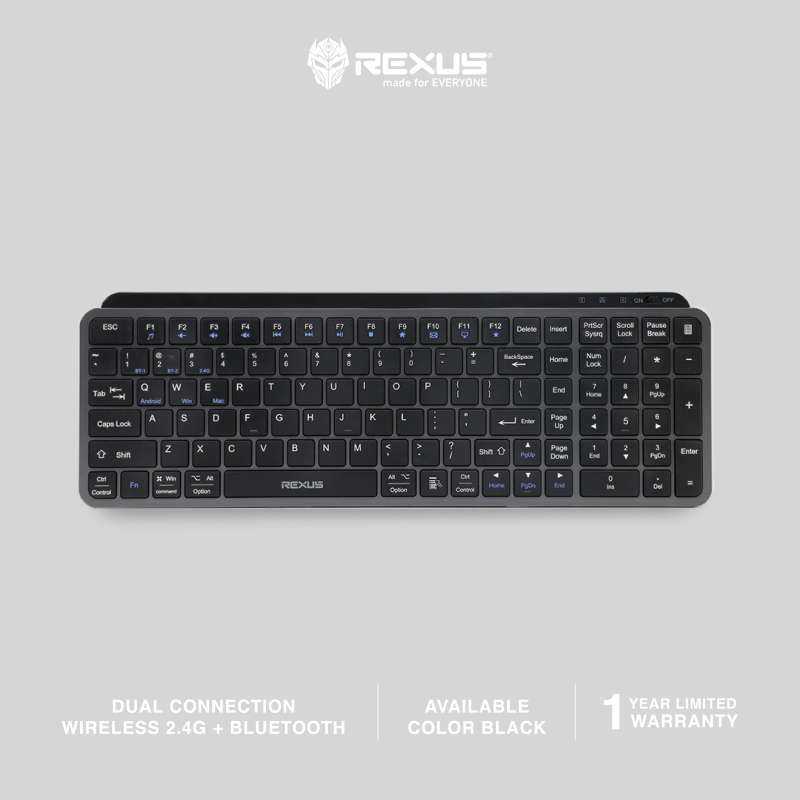 Promo Rexus Keyboard Bluetooth Wireless Office Kl100 Diskon 32% Di ...