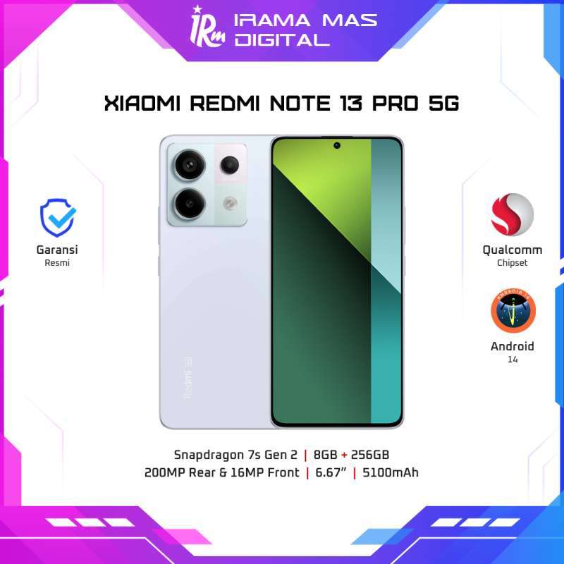 Jual Xiaomi Redmi Note 13 Pro 5g - 8gb/256gb (black, Purpel) - Purple ...