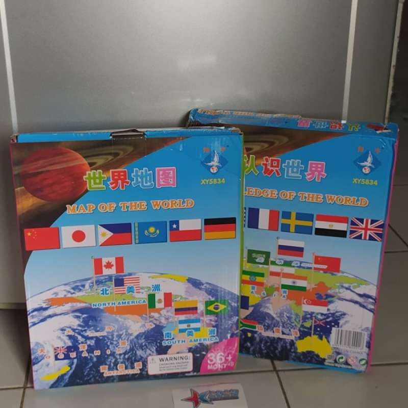 Jual Mainan Edukasi Mengenal Bendera Negara Globe , Map Of The World ...