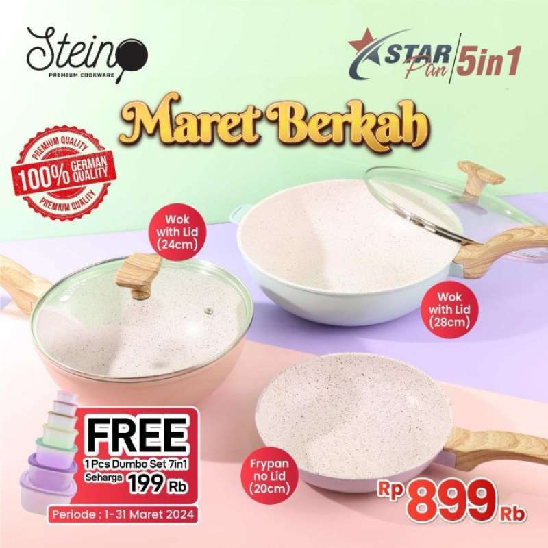 Promo Stein Steincookware Star Pan Starpan 5 In 1 / Stackable Floating ...