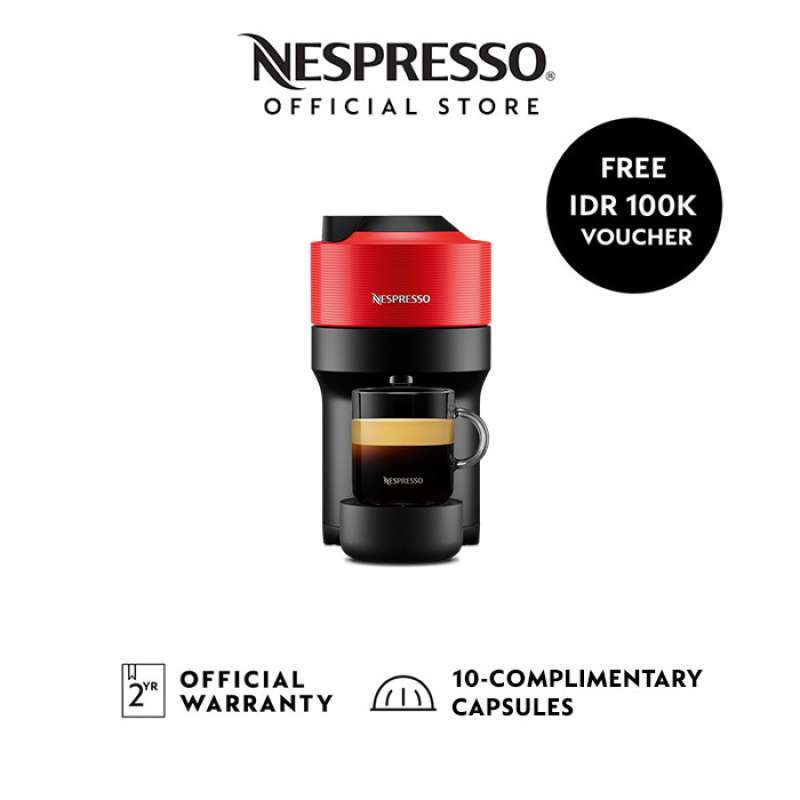 Promo Nespresso Vertuo Pop Coffee Machine, Red (mesin Kopi) Diskon 33% ...
