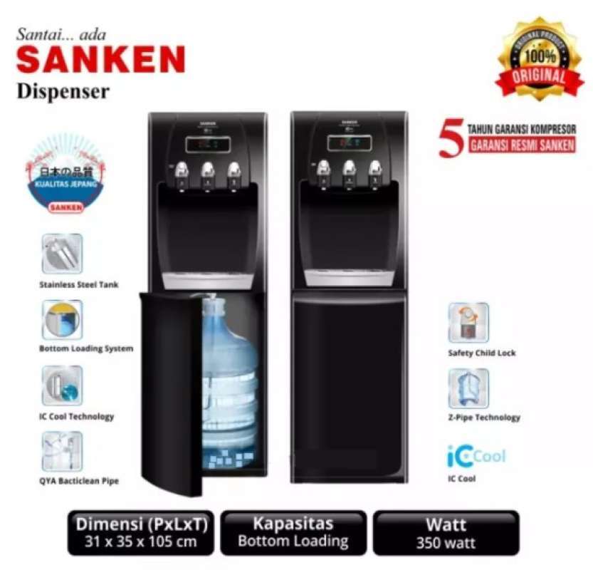 Promo Sanken Dispenser Galon Bawah Ic Cool Hwd-c520 Hwd C520 Diskon 23% ...