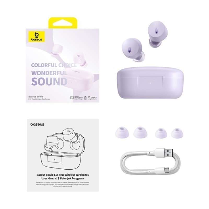 Promo Baseus Bowie E18 Tws True Wireless Earbuds Headset Bluetooth 5.3 ...