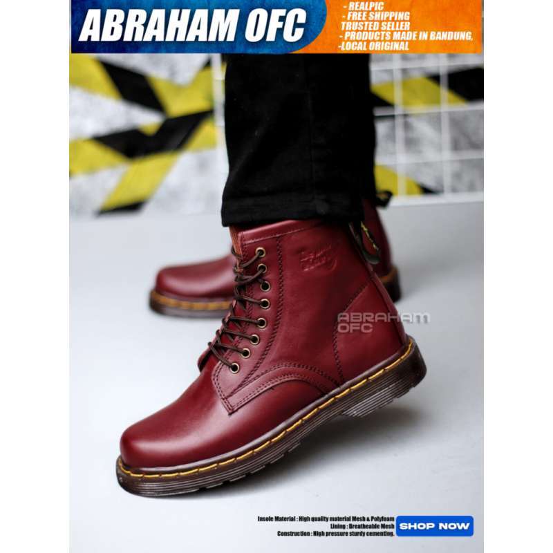 Promo Sepatu Boots Docmart Kulit Asli Formal Pantofel Pria Diskon 28% ...