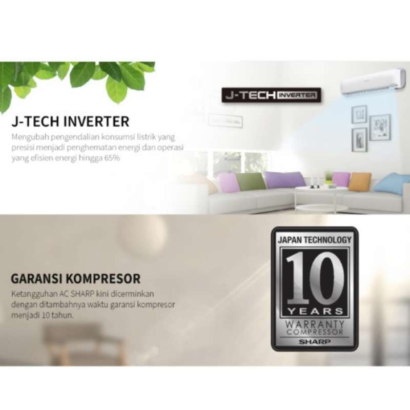 Promo Ac Split 1/2 Pk Sharp Ah X6zy J-tech Inverter 0.5 Pk R32 X06zy ...