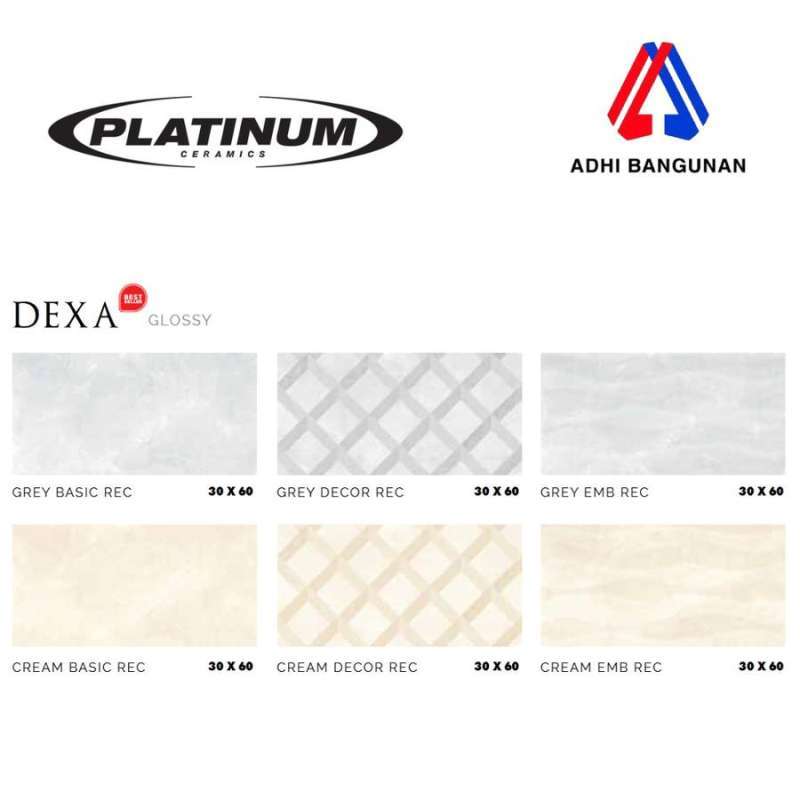 Jual Platinum Keramik 30x60 - Dexa Series - Grey Basic Rec Di Seller Adhi Bangunan Ol ...
