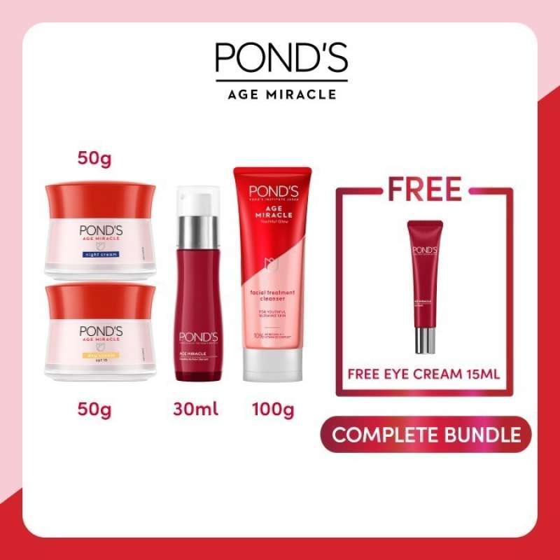Promo Ponds Age Miracle Complete Bundle Package + Ponds Eye Cream ...