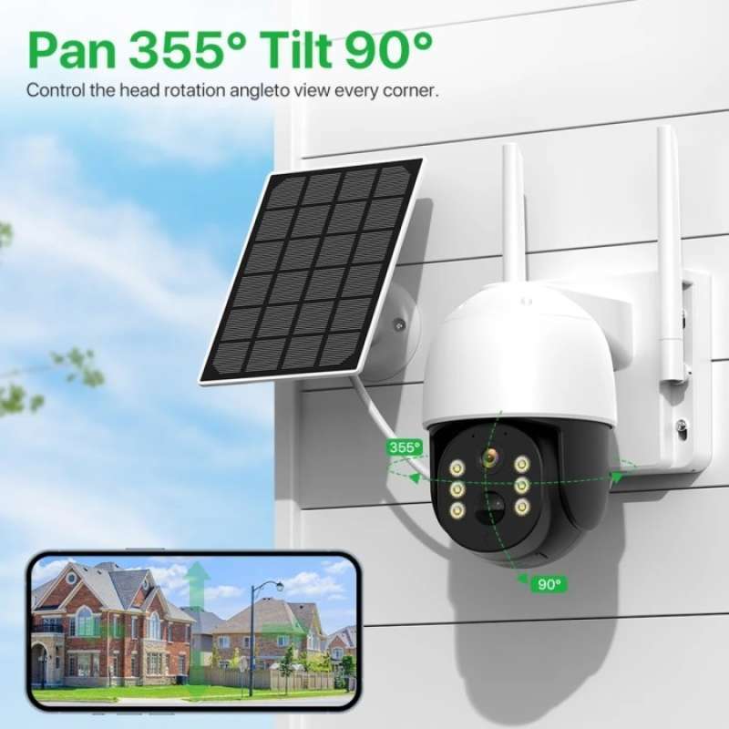 Jual Ip Camera Solar Panel 4g Icsee 4mp, Ptz 6 Led & 6 Ir Di Seller ...