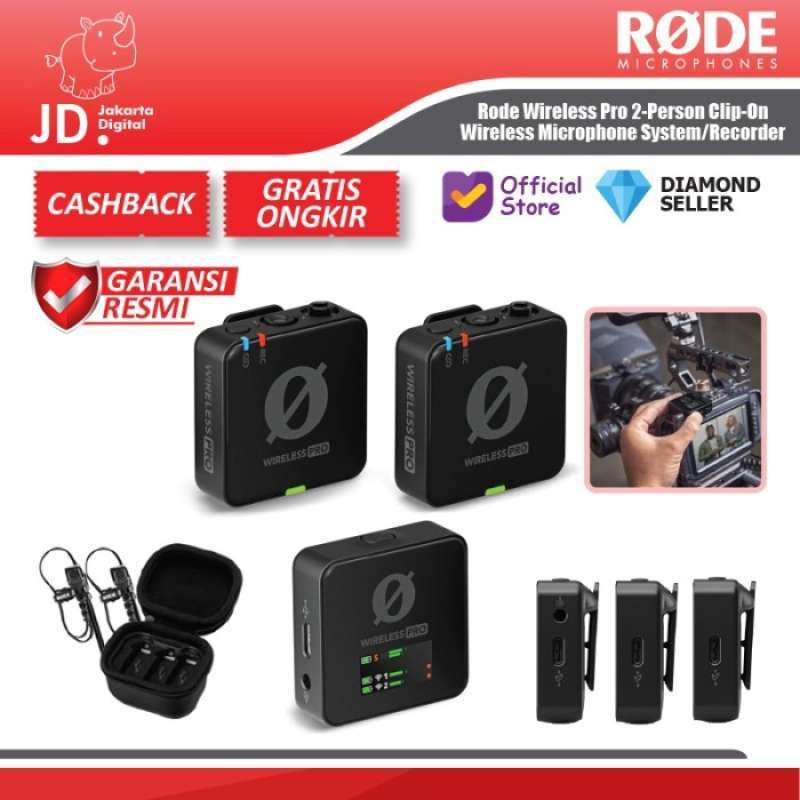 Promo Rode Wireless Pro 2-person Clip-on Wireless Microphone System ...