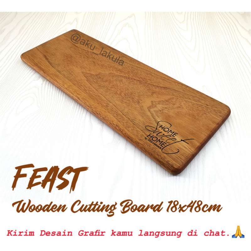 Jual Free Grafir Talenan Besar 18x48cm Kayu Mahoni / Wooden Board ...