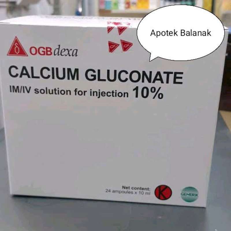 Jual Asli Dan Original Calcium Gluconate10 ℅ (injeksi) Per Box Utuh Di ...