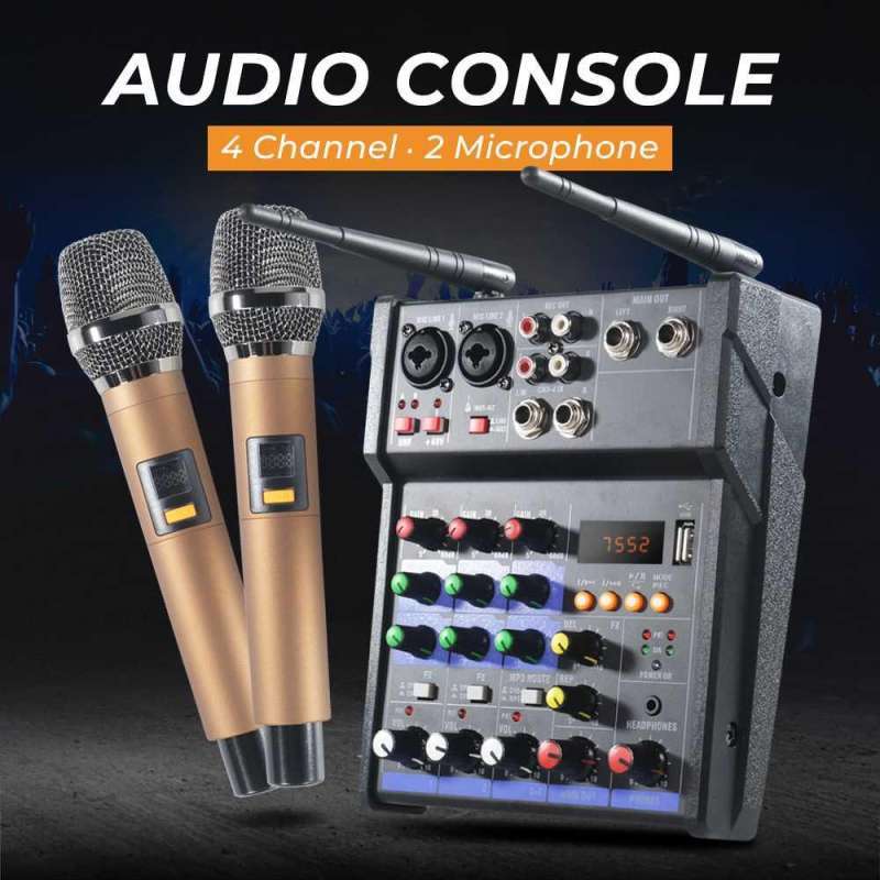 Jual Tkl Audio Console Karaoke Dj Ktv Mixer 4 Channel With 2 Microphone ...