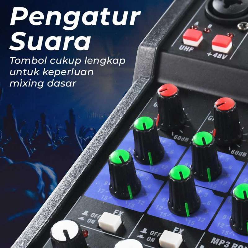 Jual Tkl Audio Console Karaoke Dj Ktv Mixer 4 Channel With 2 Microphone ...