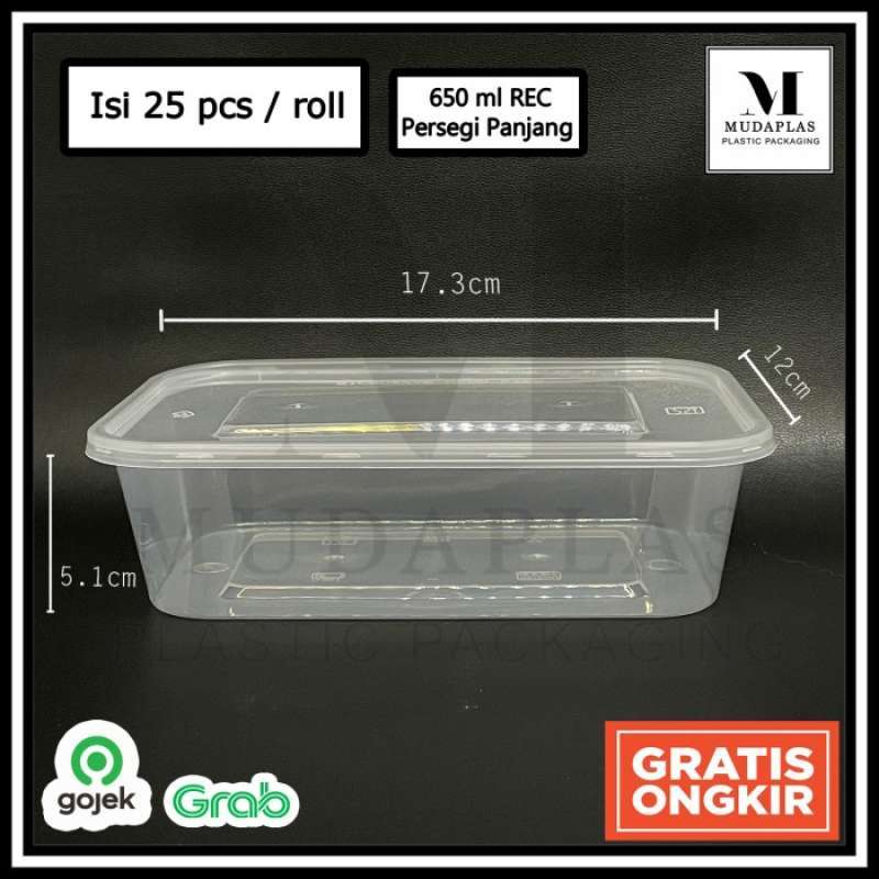 Jual Thinwall 650 Ml Dm Kotak Persegi Panjang Rectangle Isi 500 Pcs