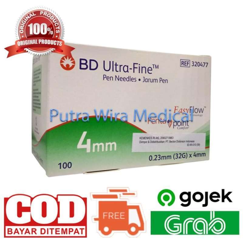 Jual Jarum Insulin / Jarum Injek Gula Bd Ultra Fine Hijau 4mm Dan Ungu ...