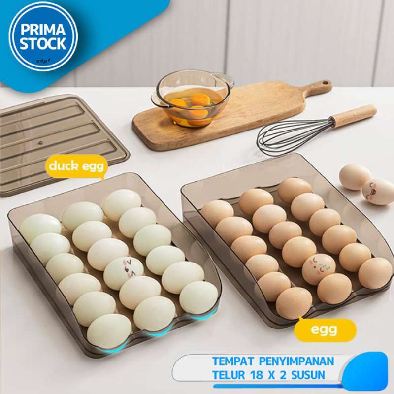 Jual Tempat Penyimpanan Rak Box Kotak Tray Telur 18 X 2 Susun Sliding ...