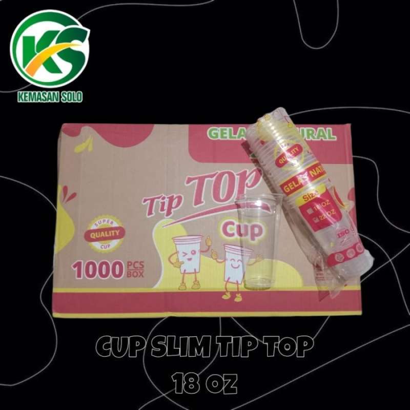 Jual Gelas Plastik Cup Datar Slim Merk Tip Top 18 Oz 9 Gr (dus) Di Seller Ayato - Cengkareng ...