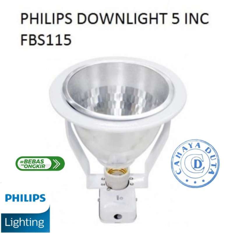 Promo Kap Downlight Philips Fbs115 5 Inch Fitting E27 Putih Diskon 33% ...