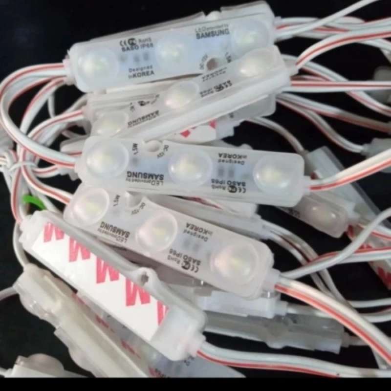 Promo Lampu Led Modul 3 Mata Saso Samsung Dc 12v 1 5w Putih 6500k 100pc