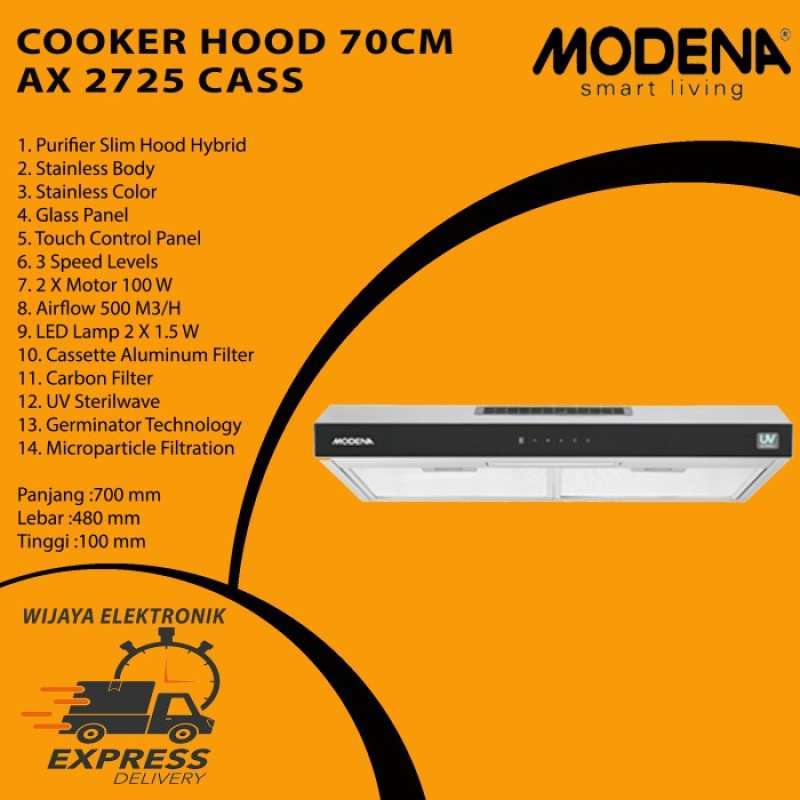 Jual Modena Cooker Hood 70cm Ax 2725 Cass Exhaust Modena Ax 2725 Cass ...